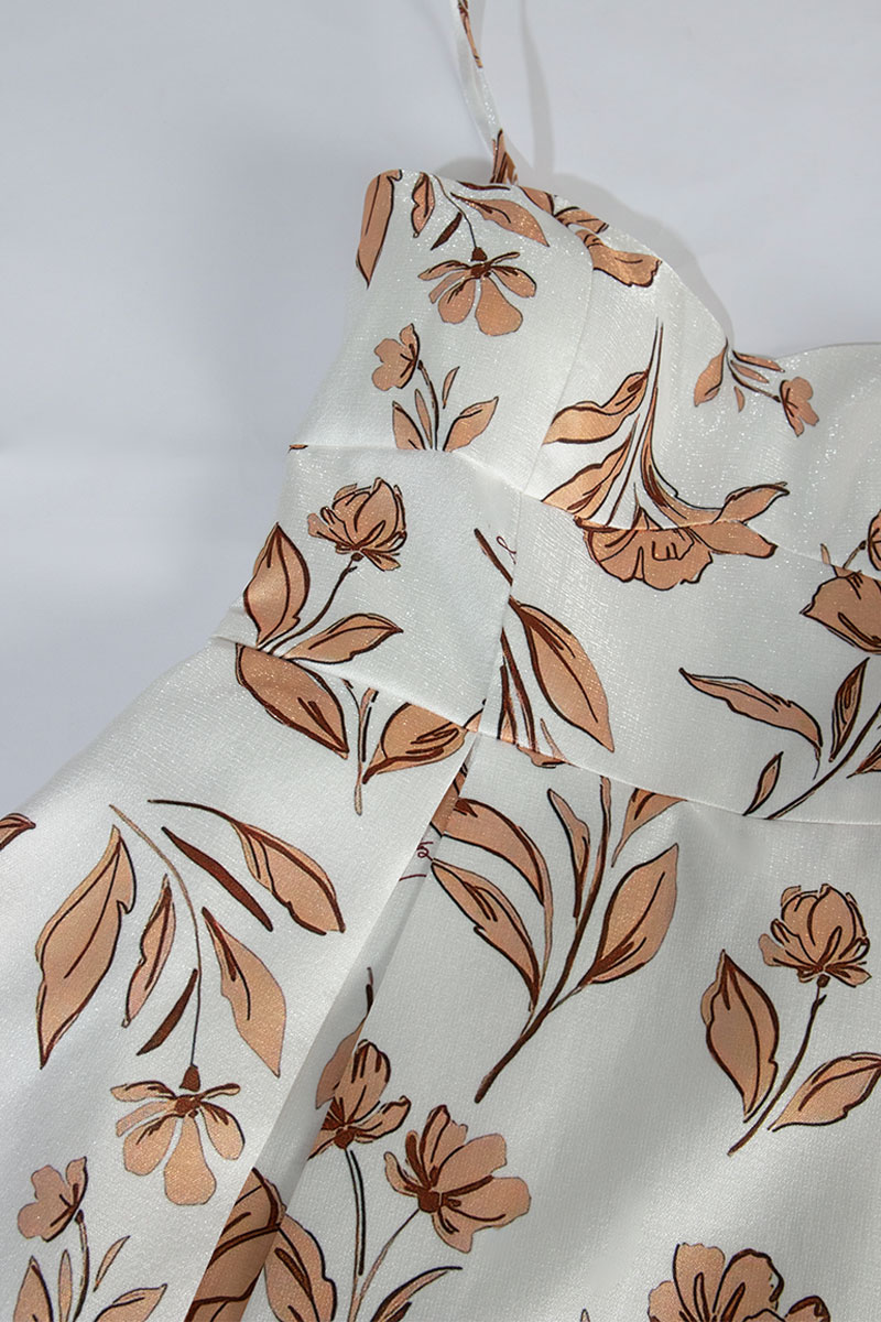 Đầm party 2 dây in hoạ tiết - LEIKA